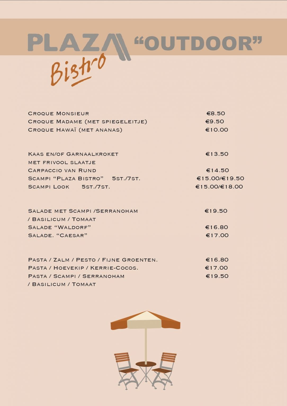 Menu ‘OUTDOOR’ — Plaza Bistro